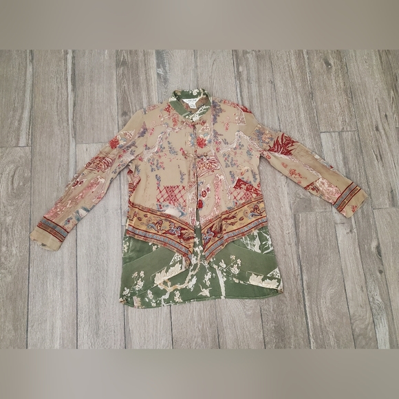 Citron | Tops | Citron Santa Monica Women 0 Silk Sheer Asian Phoenix ...